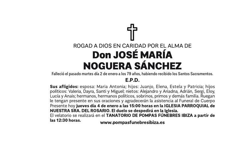 Esquela José María Nochera Sánchez - Diario de Ibiza
