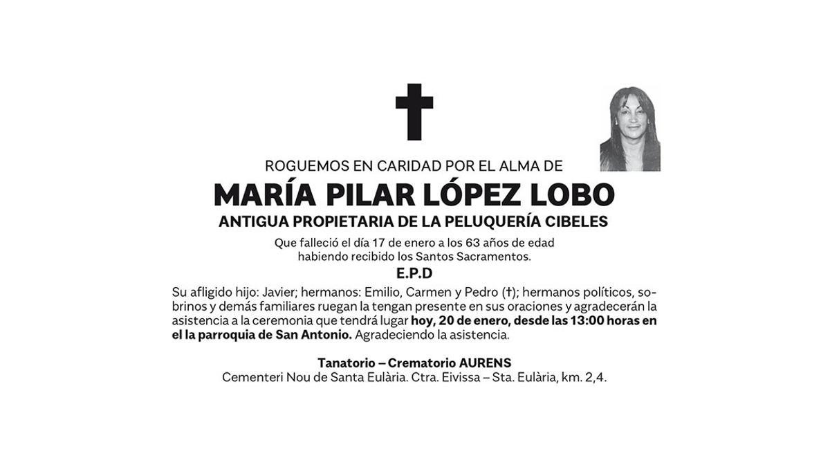 Esquela María Pilar López Lobo
