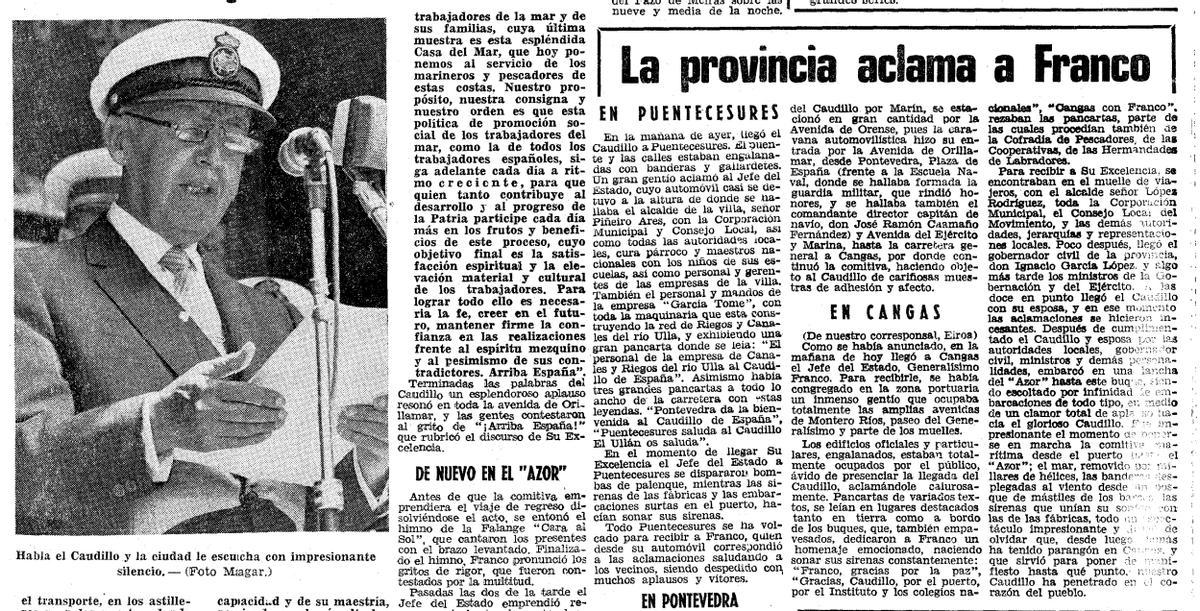 50 ANOS DA MORTE DE FRANCO: O paso do Caudillo polo Morrazo