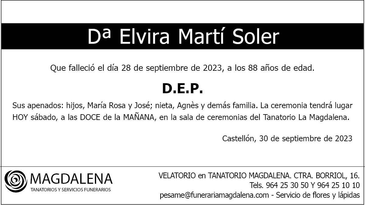 Dª Elvira Martí Soler