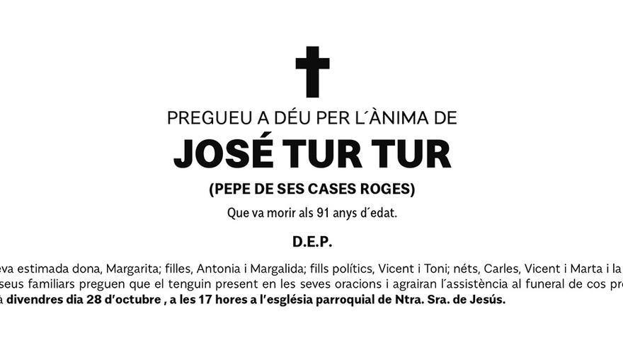 Esquela José Tur Tur - Diario de Ibiza