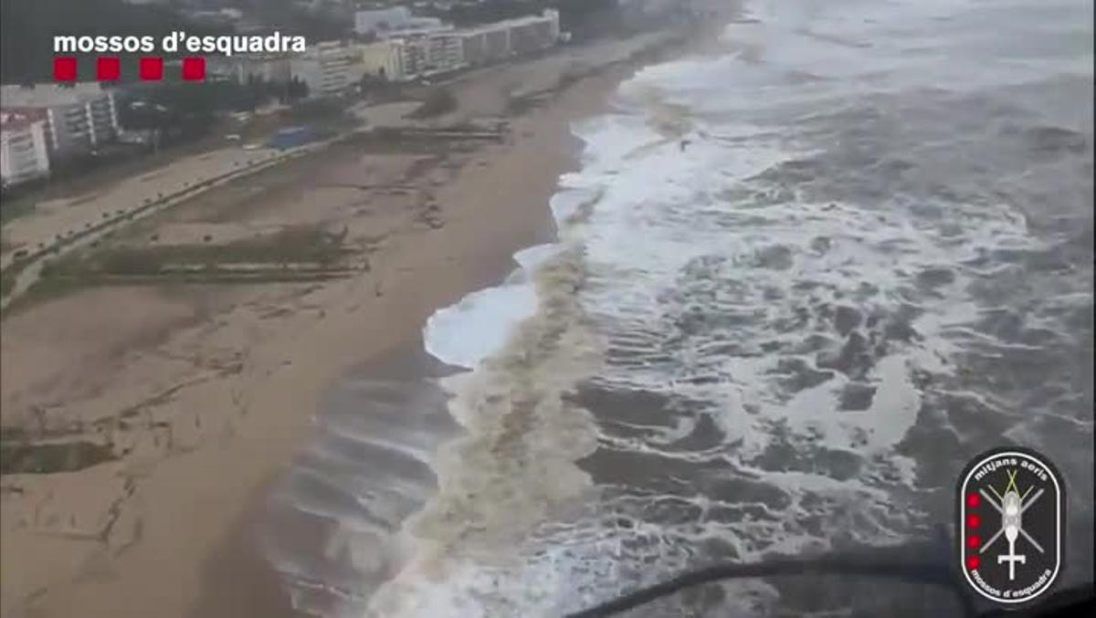 La desembocadura del río Tordera, este miércoles.