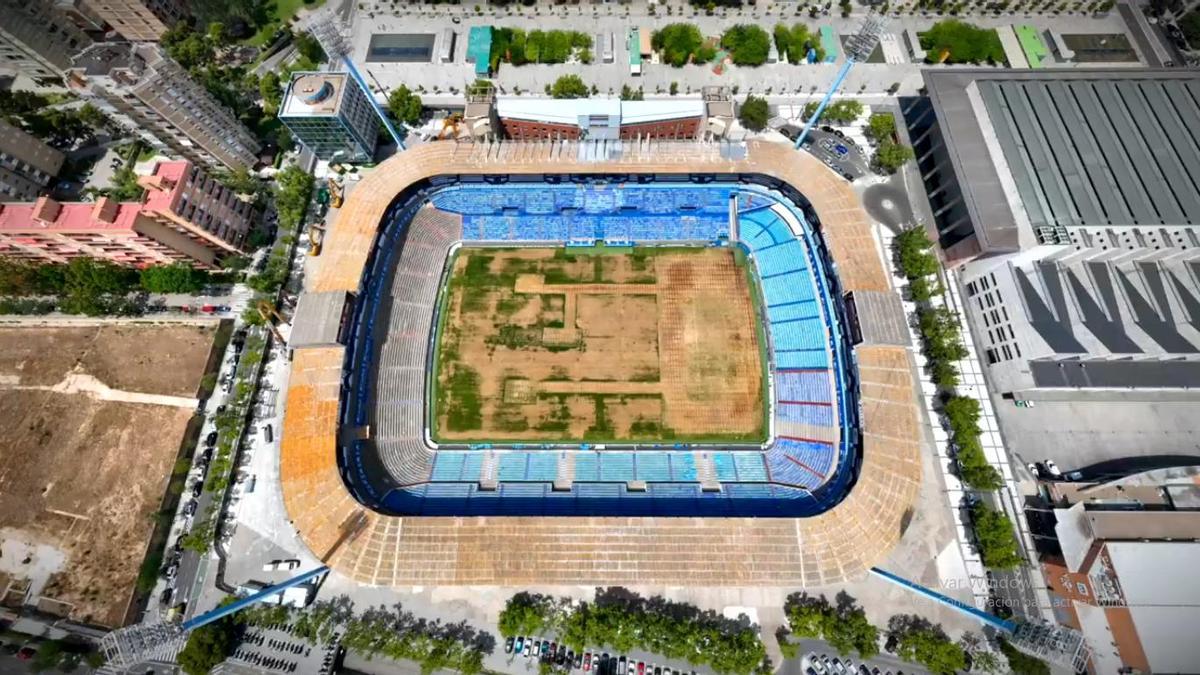 Cronología de las obras en La Romareda a vista de dron - El Periódico ...