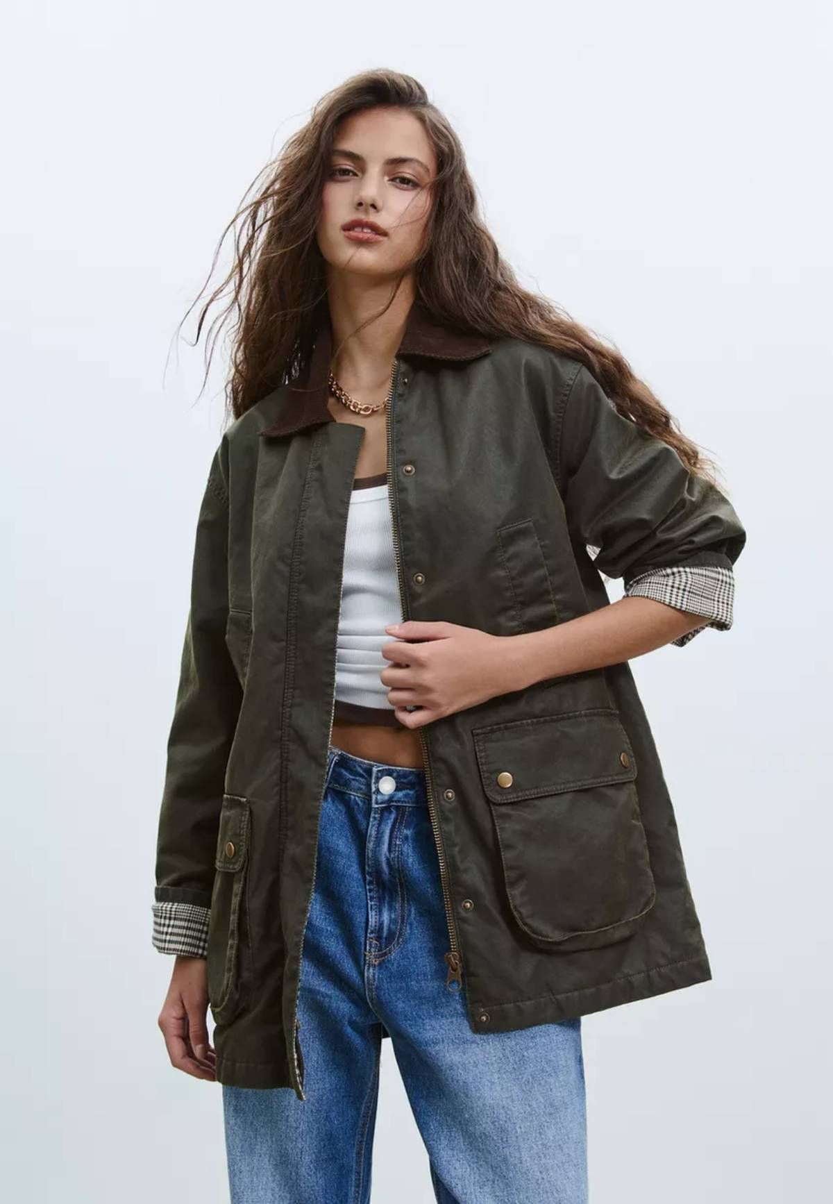 CHAQUETA BARBOUR STRADIVARIUS | La chaqueta tipo Barbour de Stradivarius, estilo british con ...