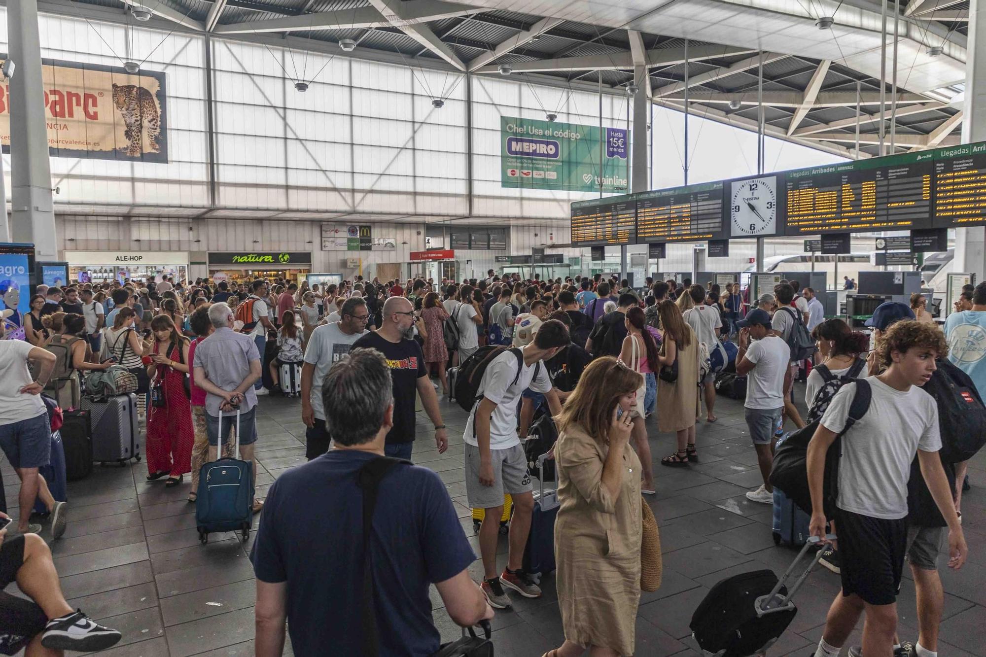 Colas en la estación del AVE Joaquín Sorolla