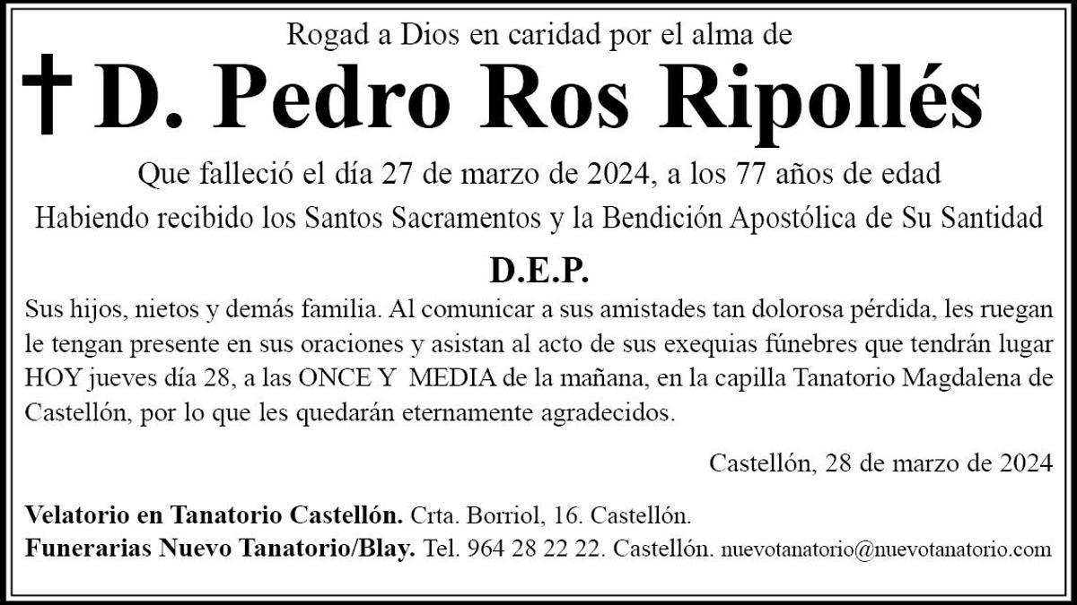 D. Pedro Ros Ripollés