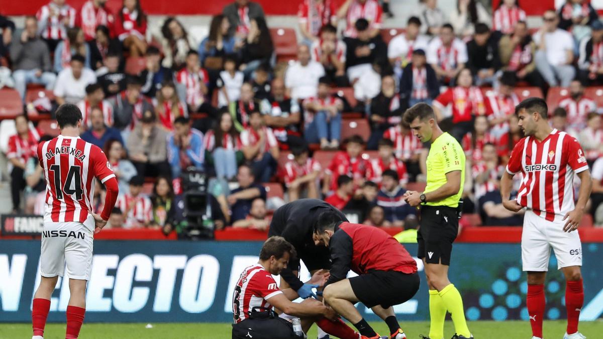 Curbelo panichelli Golpe cabeza Real sporting de gijón