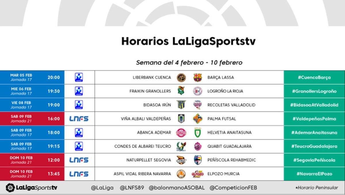 La programación de LaLigaTV del 5 al 10 de febrero en SPORT.es