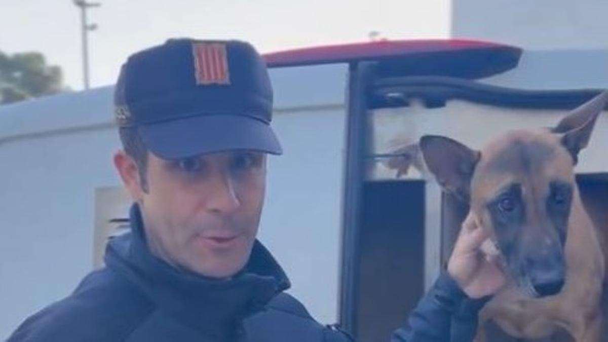 Albert y Mali, de la Unidad Canina de los Mossos d'Esquadra