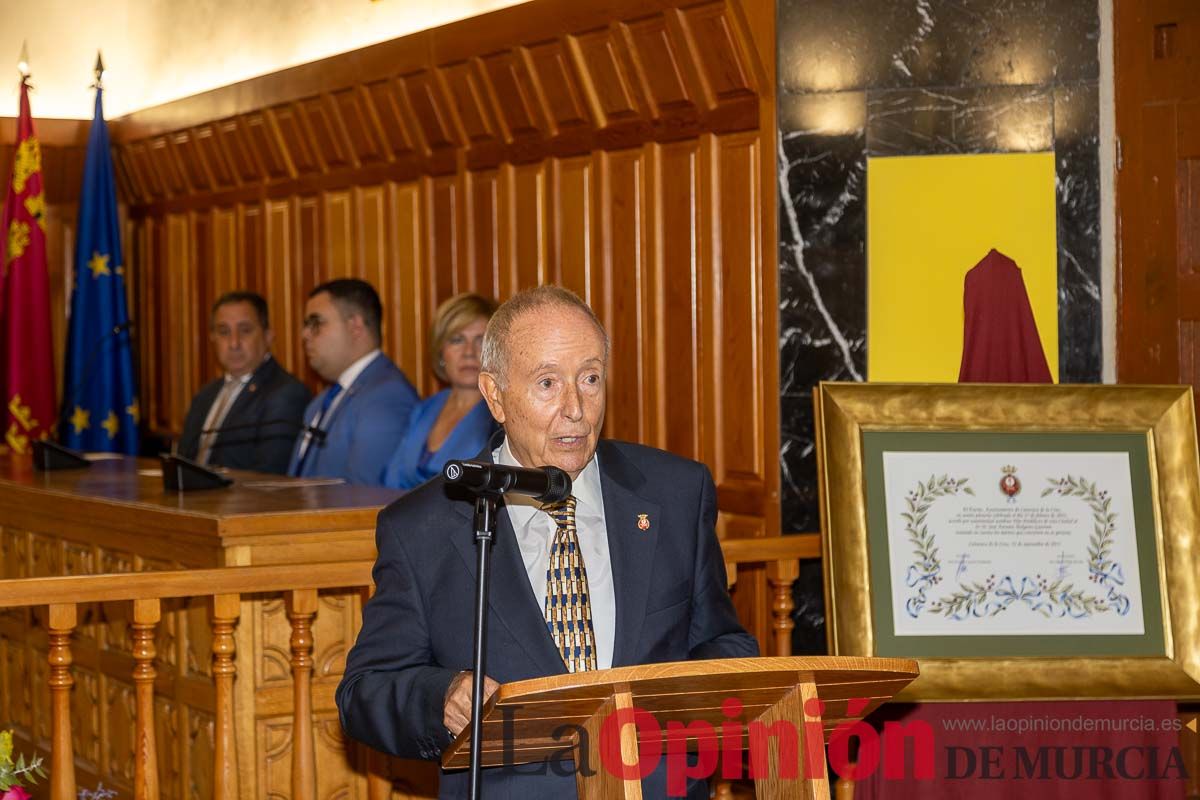 Nombramiento de José Antonio Melgares como 'Hijo Predilecto' de Caravaca