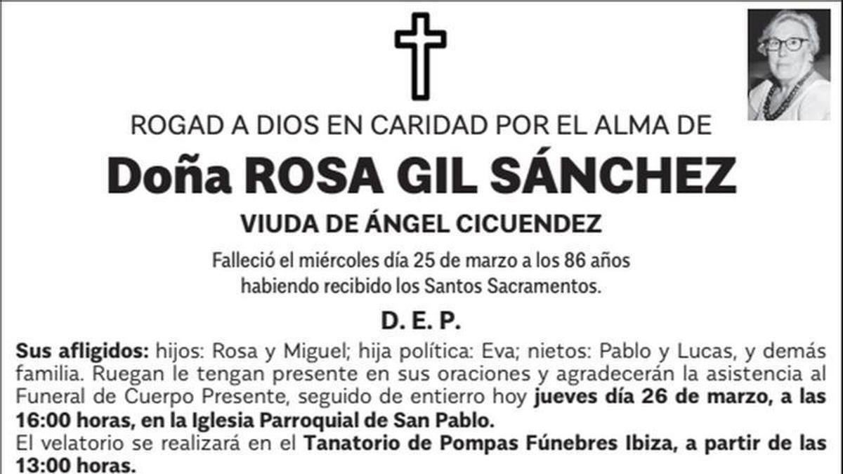 Esquela Rosa Gil Sánchez