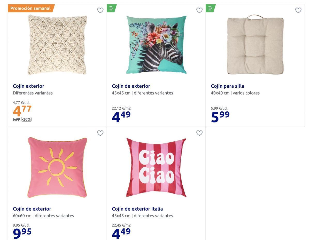 Los cojines de Action para sofás y sillas de jardín ideales para el verano