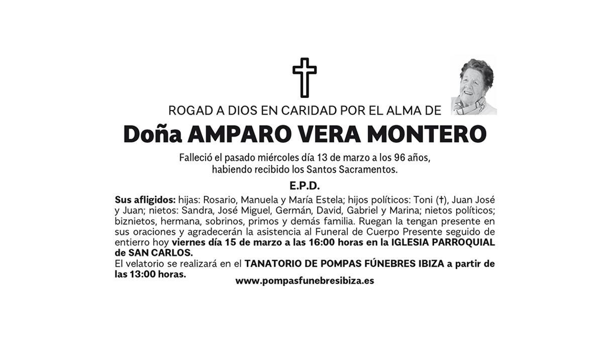 Esquela Amparo Vera Montero