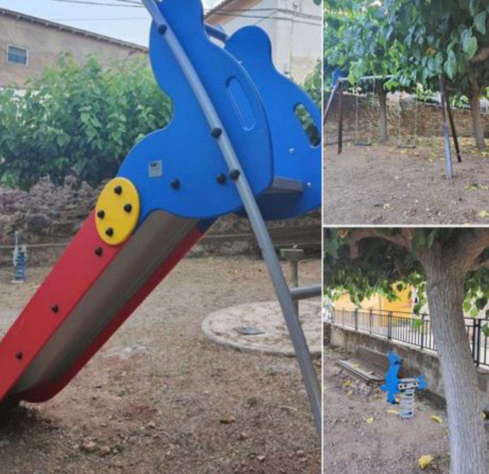 Los pequeños de Aladrén disfrutan del nuevo parque