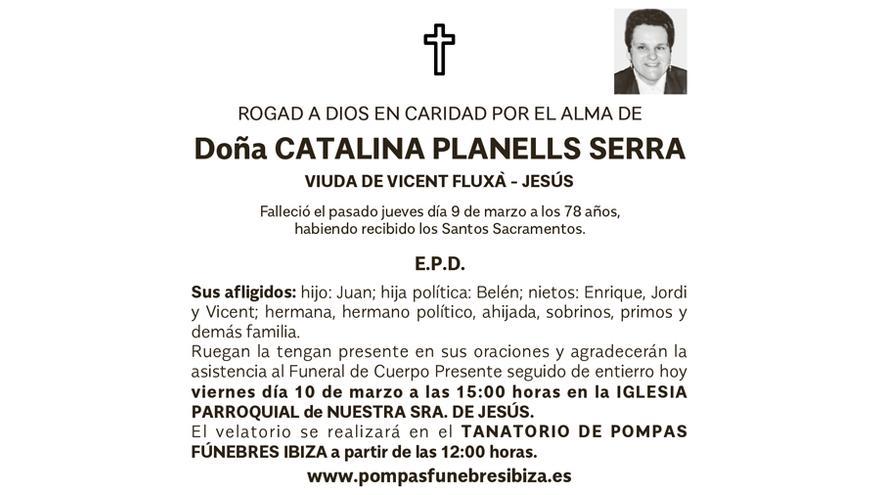 Esquela Catalina Planells Serra - Diario de Ibiza