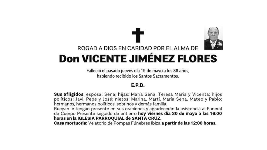 Esquela Vicente Jiménez Flores - Diario de Ibiza