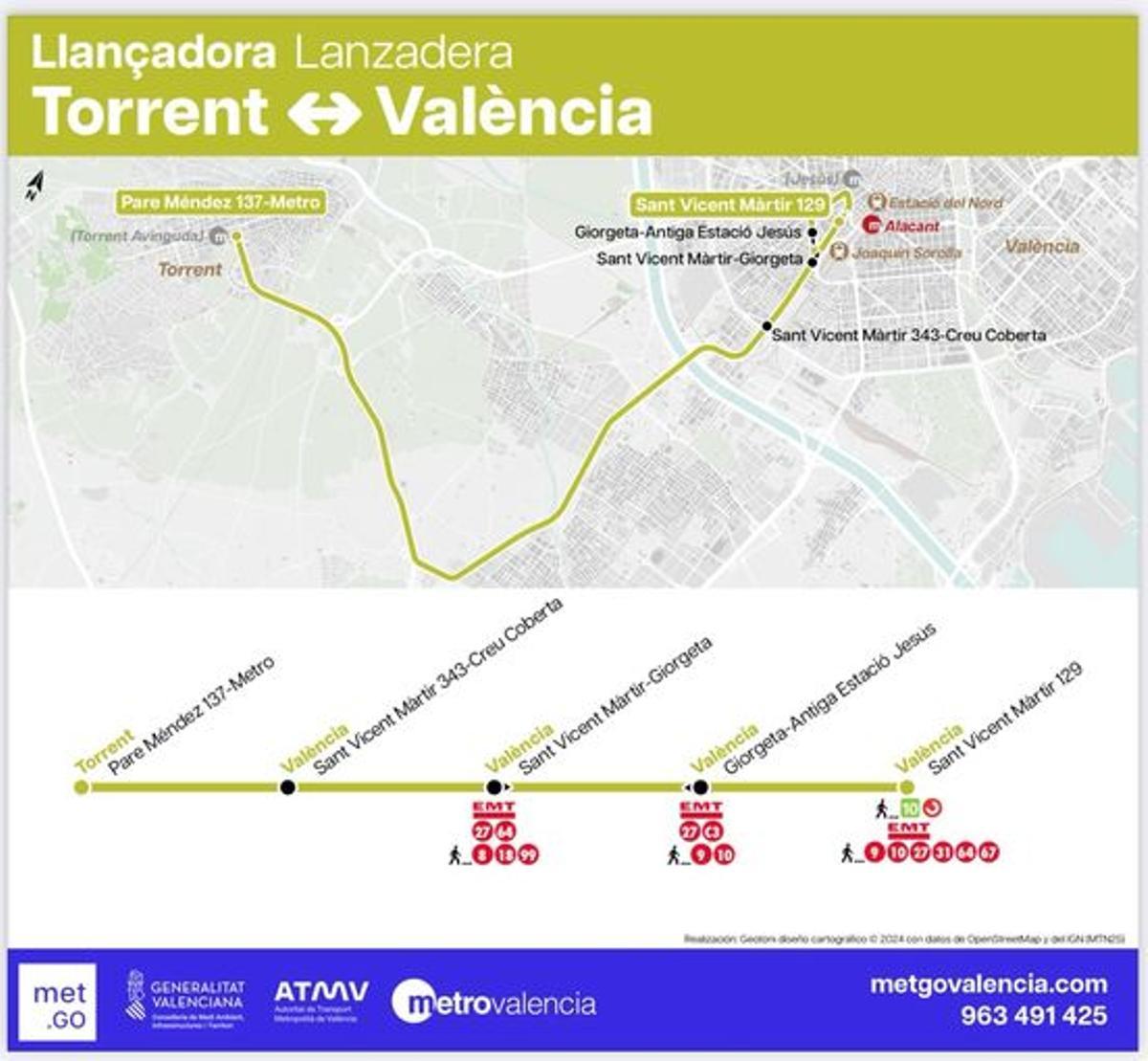 Un bus lanzadera conectará Torrent con València mientras se reparan los ...