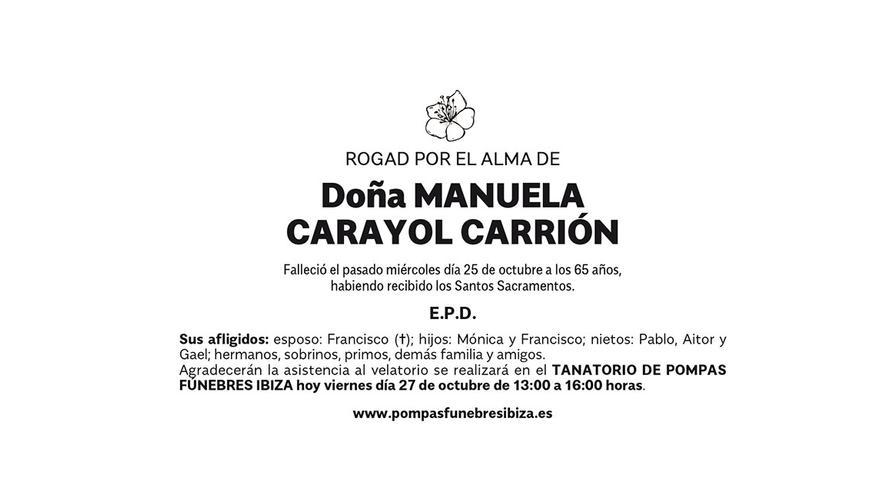 Esquela Manuela Carayol Carrión - Diario de Ibiza