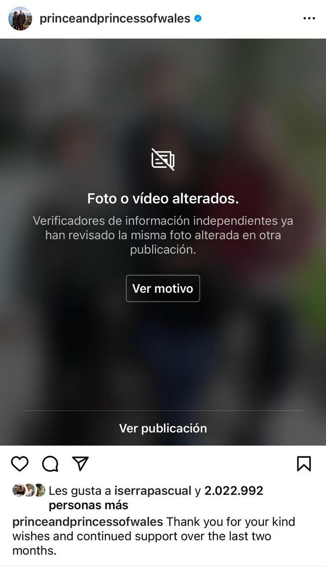 FOTO KATE MIDDLETON INSTAGRAM | Instagram confirma que la última foto ...