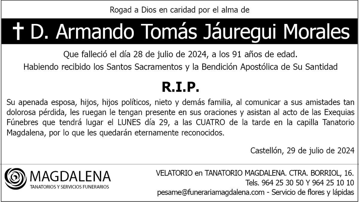 D. Armando Tomás Jáuregui Morales