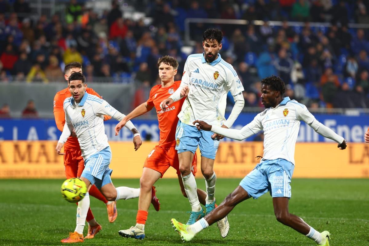 Paul Akouokou, autor del gol del Real Zaragoza: "Tenemos que seguir así y a ver qué pasa"