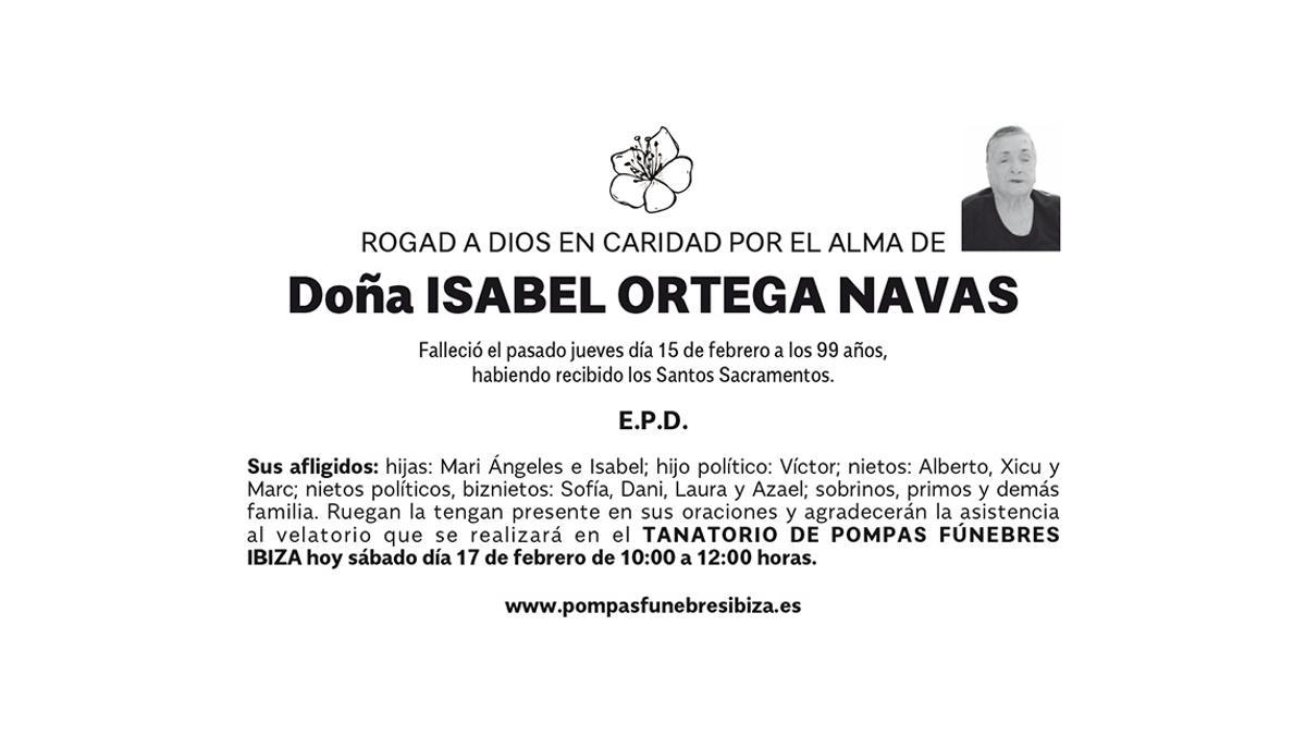 Esquela Isabel Ortega Navas
