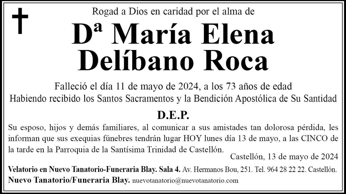 Dª María Elena Delíbano Roca