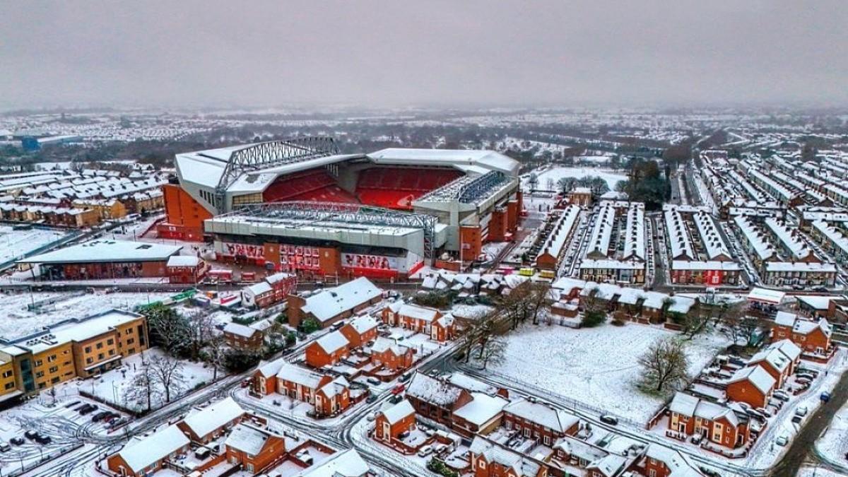 Así está Anfield a pocas horas del Liverpool-United