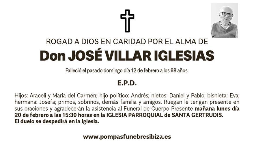 Esquela José Villar Iglesias - Diario de Ibiza