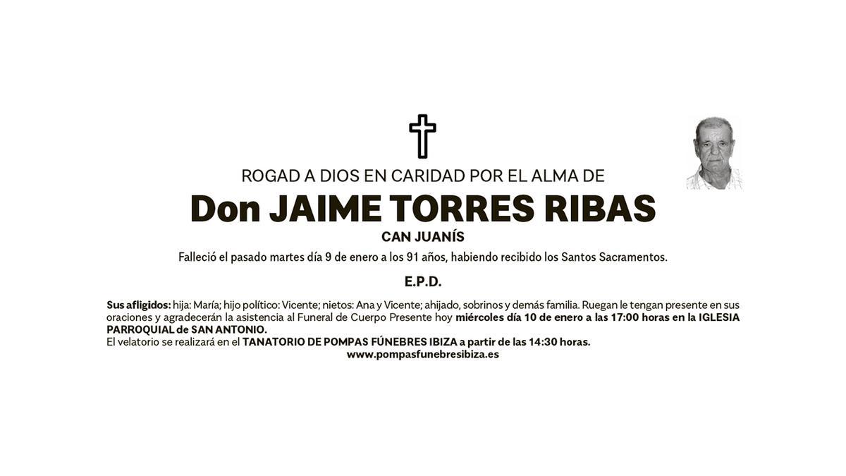 Esquela Jaime Torres Ribas