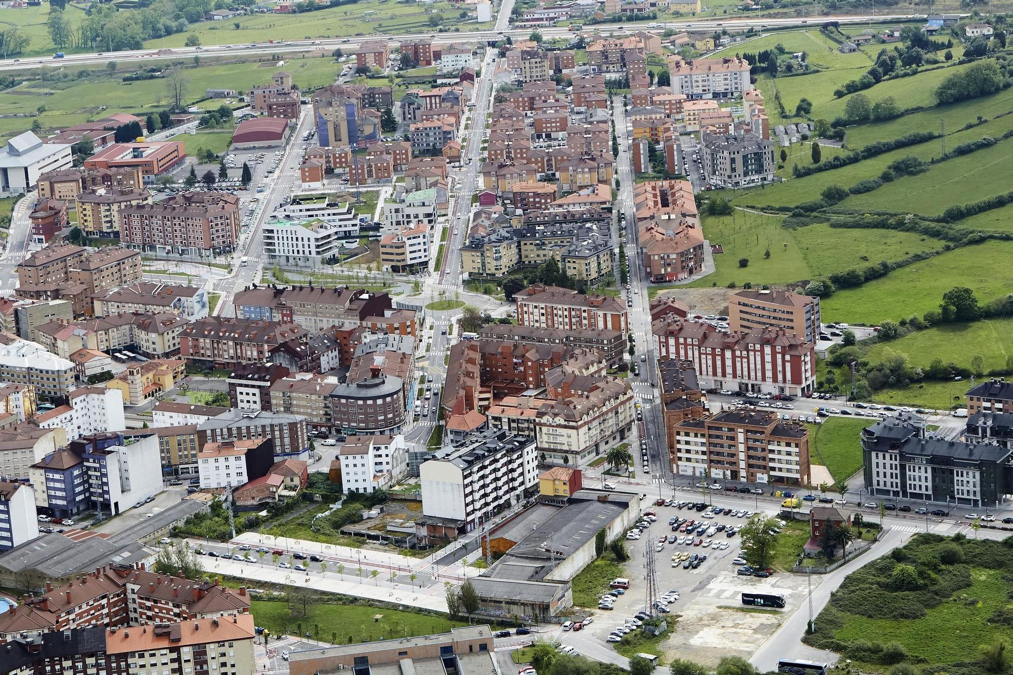 Lugones a vista de pájaro: así se ve la localidad más poblada de Siero