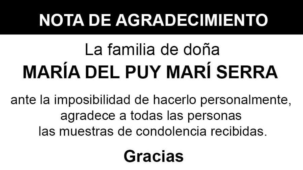 Nota María del Puy Marí Serra