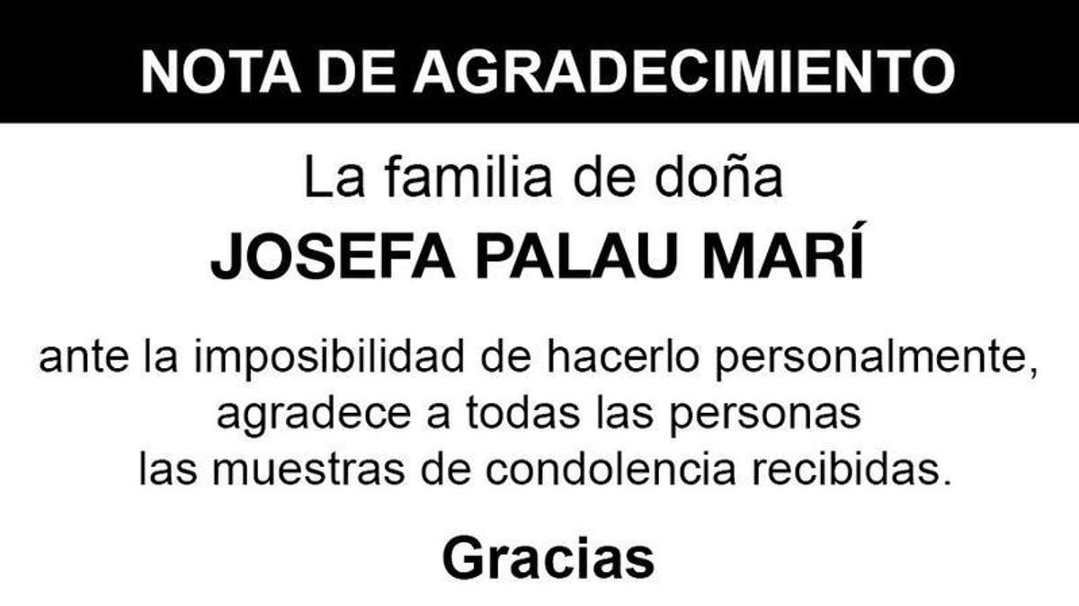 Nota Doña Josefa Palau Marí