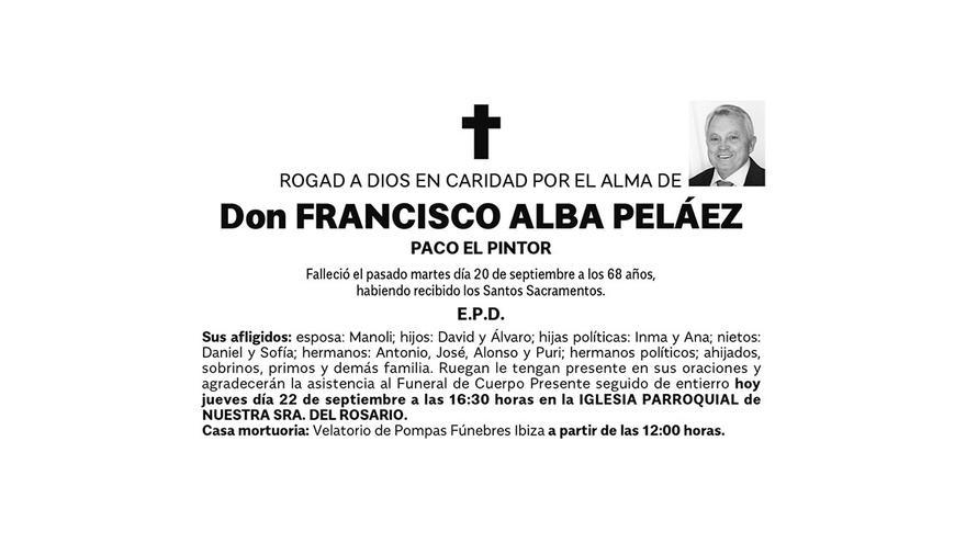 Esquela de don Francisco Alba Peláez - Diario de Ibiza
