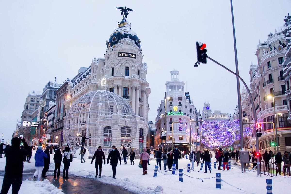 Las mejores imágenes de la borrasca Filomena en Madrid