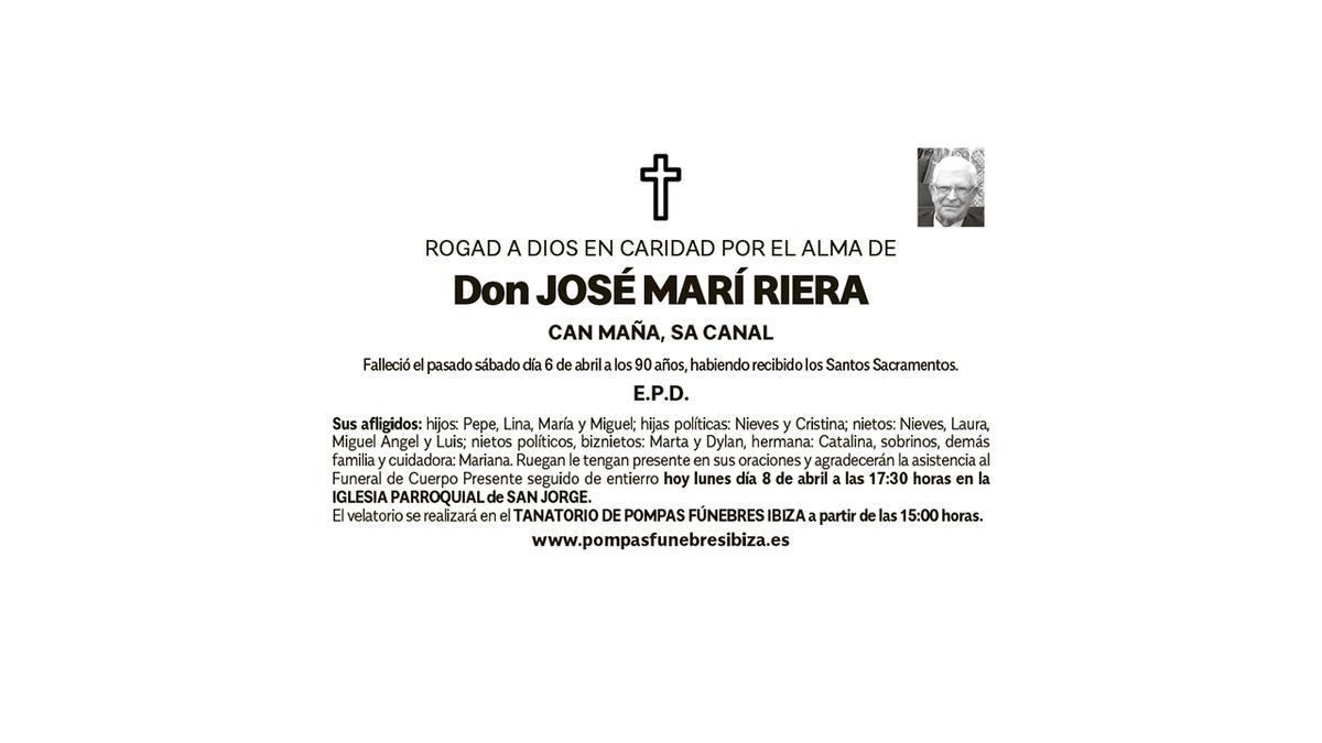Esquela José Marí Riera