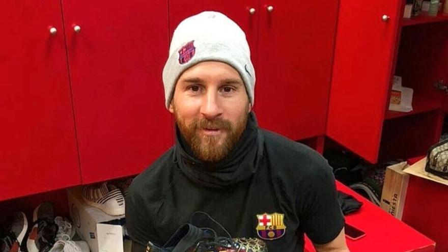 Leo Messi luce sus nuevas botas en la red