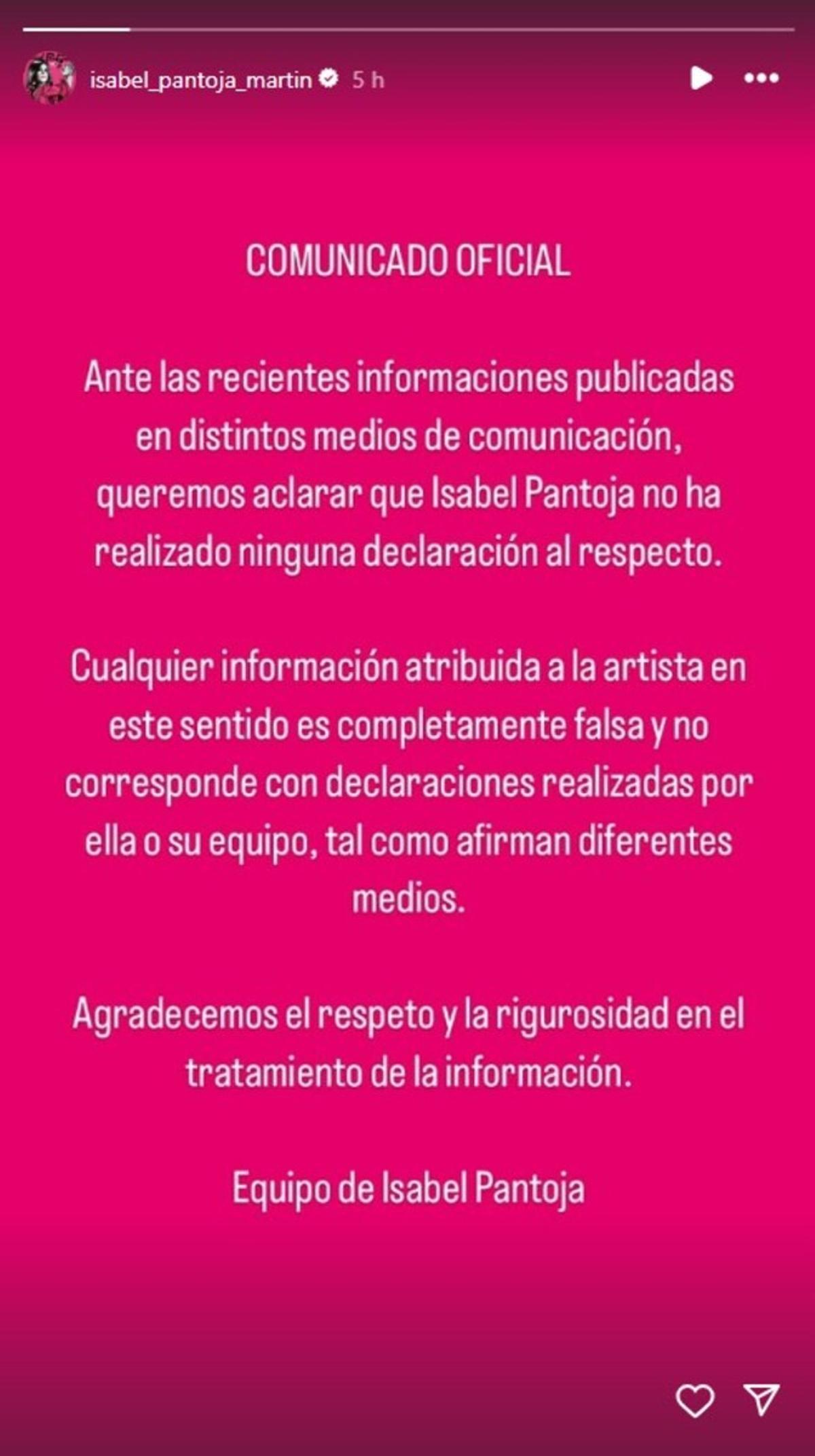 ANABEL PANTOJA ACUSACIÓN MALTRATO HIJA | Isabel Pantoja emite un comunicado ante la ...