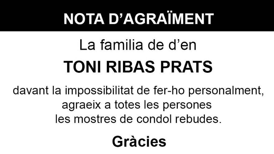Nota Toni Ribas Prats - Diario de Ibiza