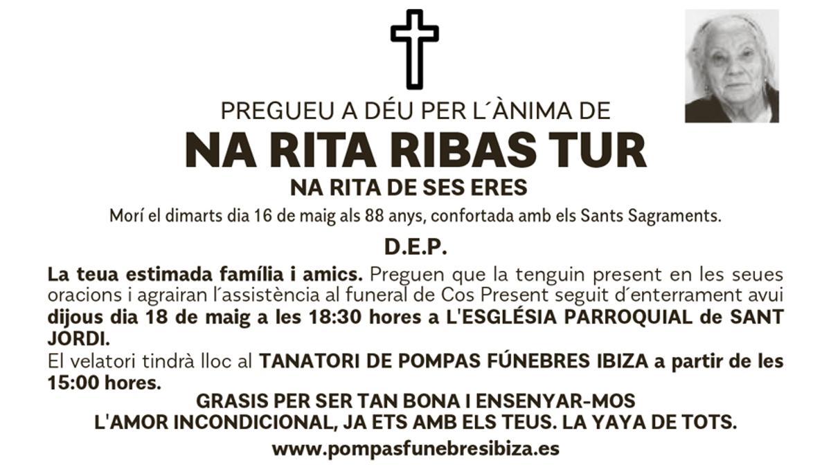 Esquela Rita Ribas Tur - Diario de Ibiza