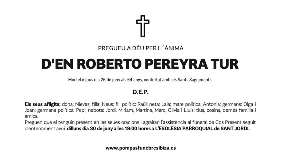 Esquela Roberto Pereyra Tur