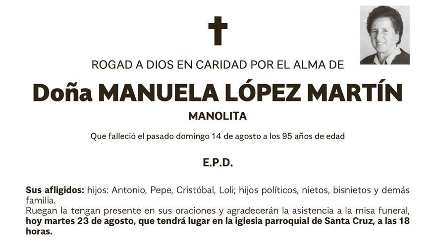 Esquela Manuela López Martín - Diario de Ibiza
