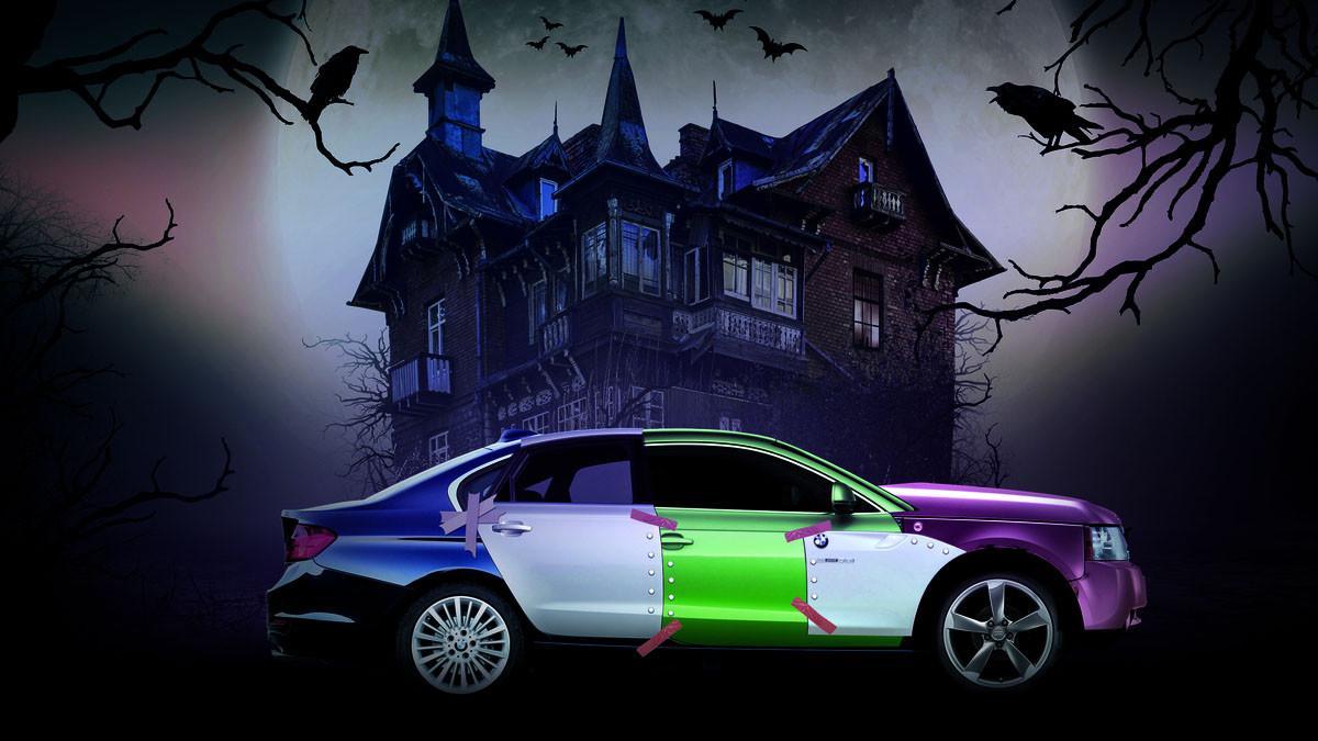 Halloween Frankenstein Car, un coche hecho con piezas de muchos cohes