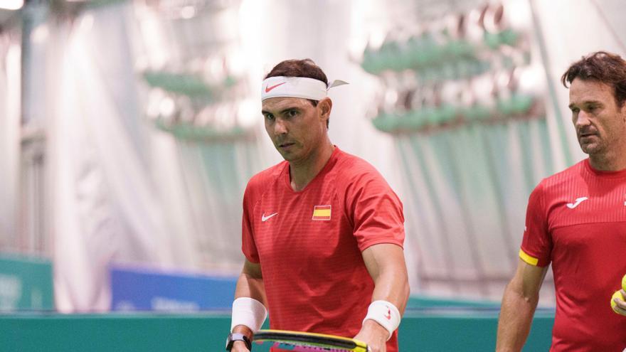 RAFA NADAL COPA DAVIS MÁLAGA | Las imágenes de Rafa Nadal entrenando para su última Copa Davis