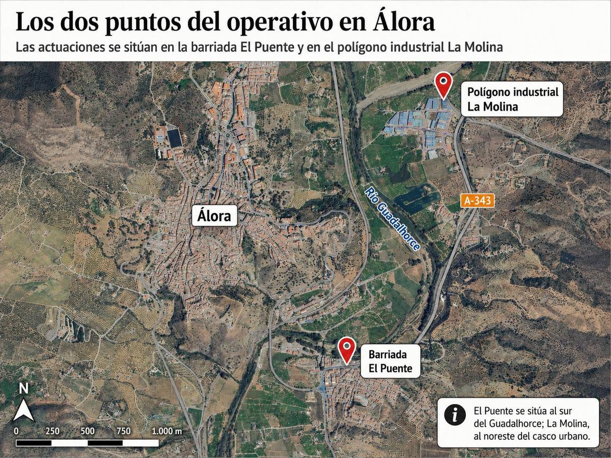 Gran despliegue de la Policía Nacional en Álora