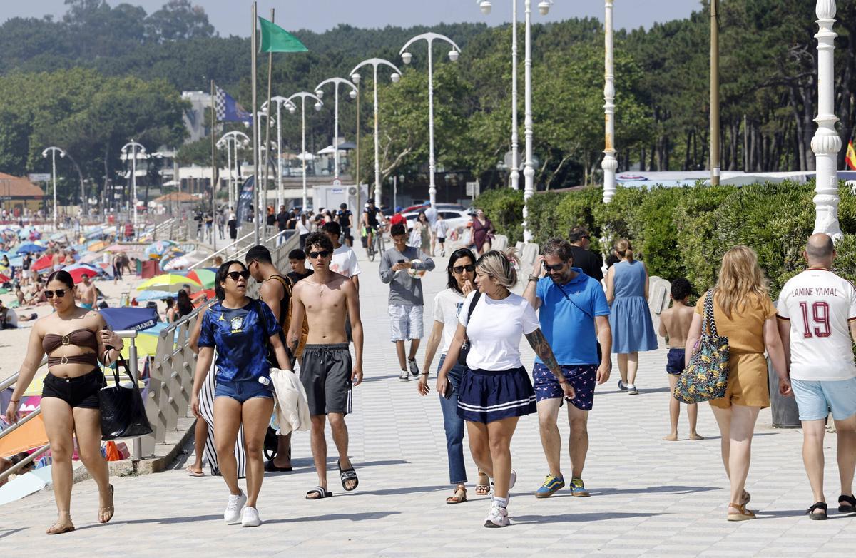El tiempo ola de calor: El verano se estrena en Vigo con las playas a tope