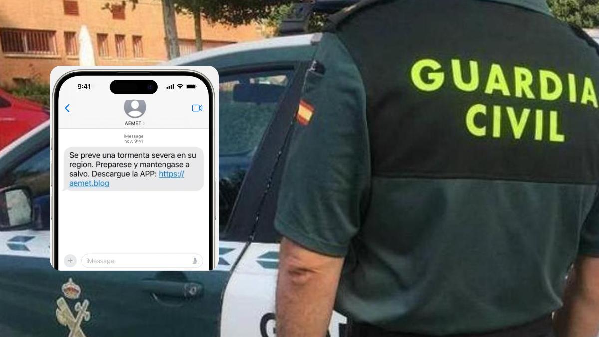 ¡Alerta de la Guardia Civil! Si recibes un SMS de alerta por lluvia de la AEMET, la estafa ha ...