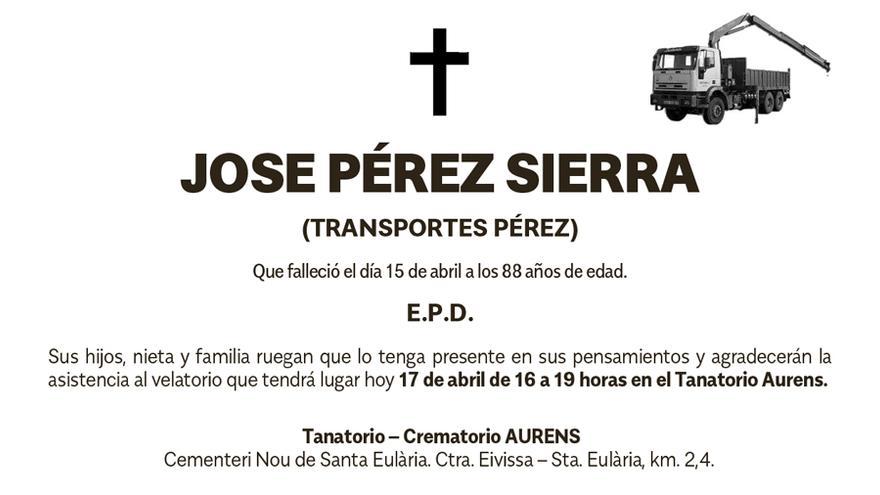 Esquela José Pérez Sierra - Diario de Ibiza