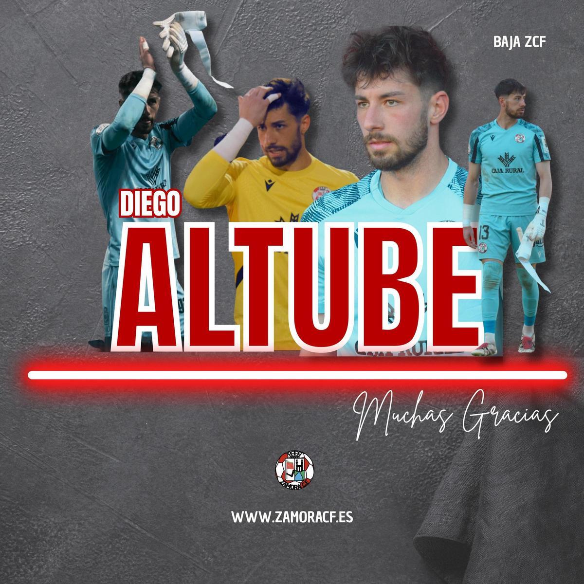 FÚTBOL | Diego Altube no continuará en el Zamora CF y causa baja en el ...