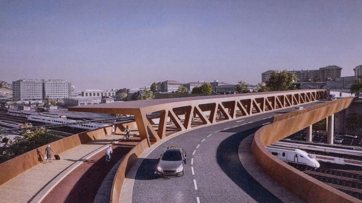 La apertura de la pasarela con acceso para coches sobre la intermodal ...